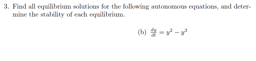 Solved Find all equilibrium solutions for the following | Chegg.com