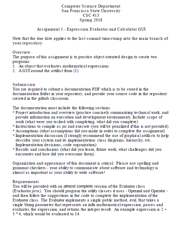 Solved import java.util.*; public class Evaluator { private | Chegg.com
