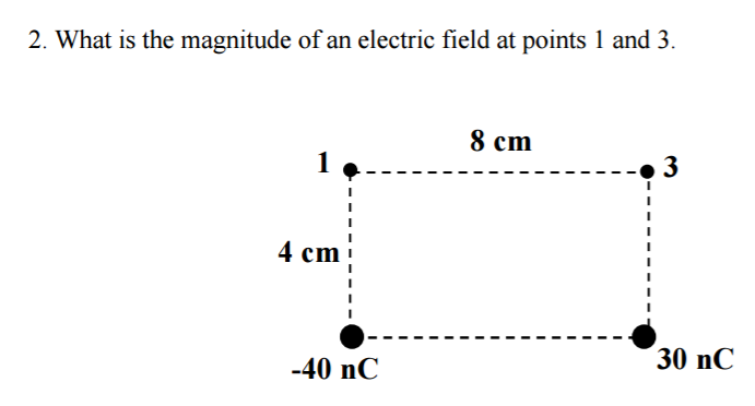 Solved 1. What is the magnitude of an electric field at | Chegg.com