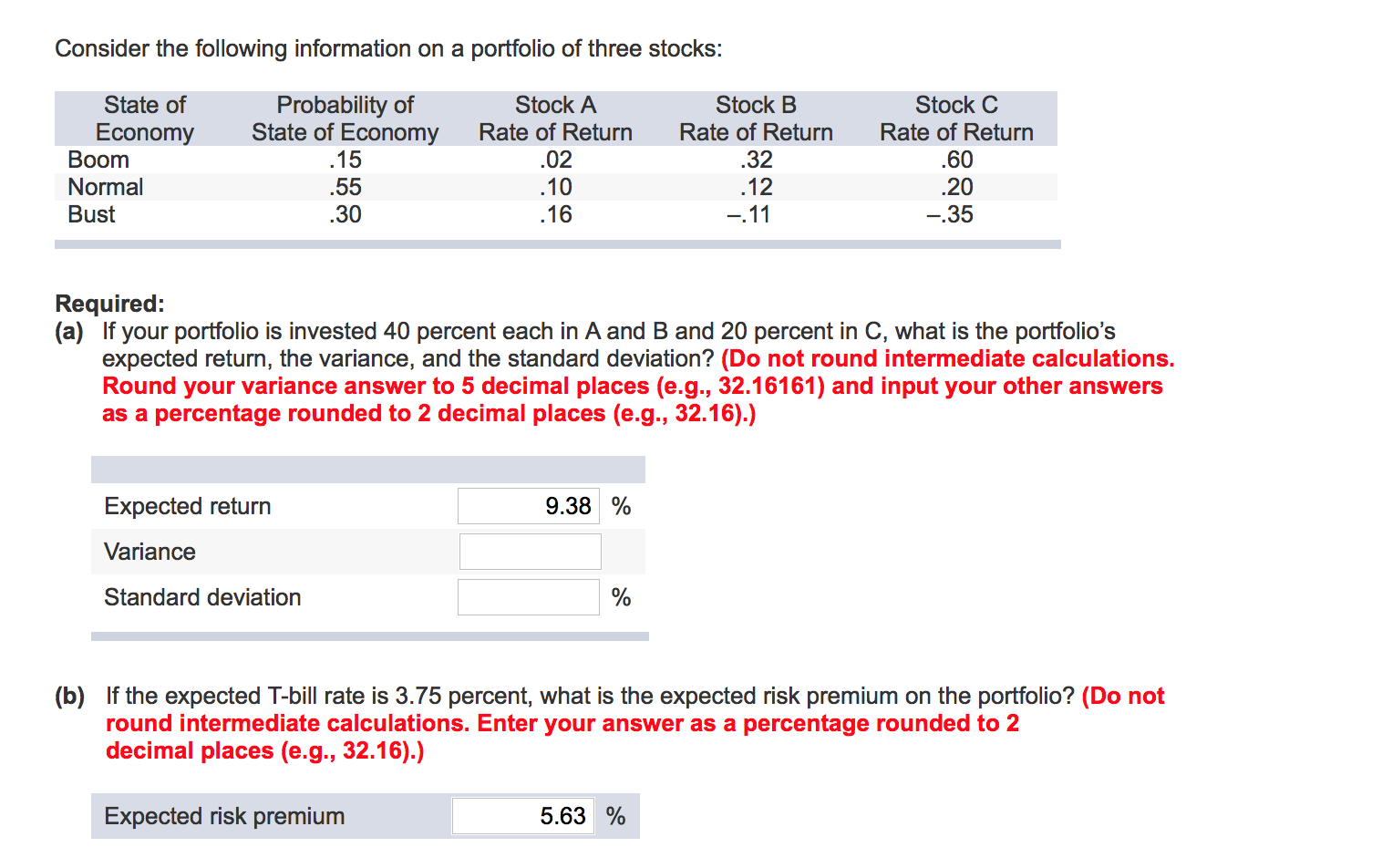 Solved Consider The Following Information On A Portfolio Of Chegg