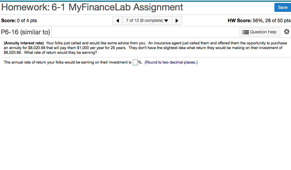 Solved Homework: 6-1 MyFinanceLab Assignment Score: 0 of 4 | Chegg.com
