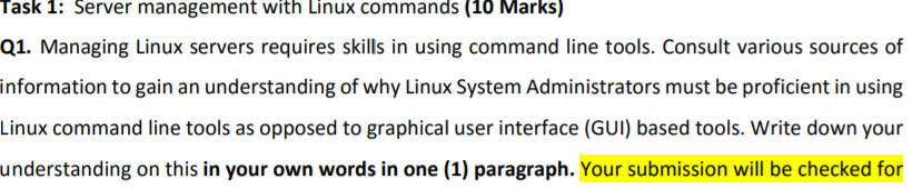 Solved Task 1: Server management with Linux commands (10 | Chegg.com