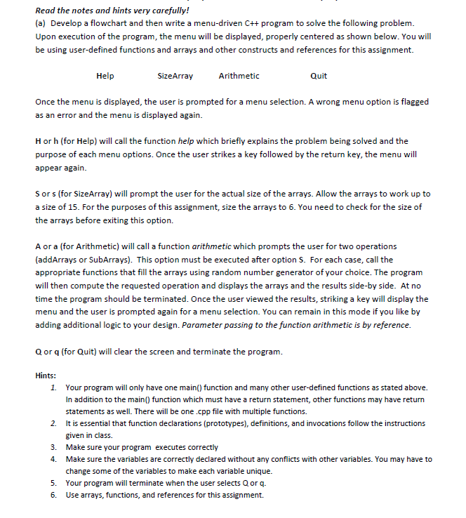 Solved Read the notes and hints very carefully! (a) Develop | Chegg.com