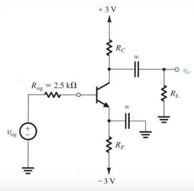 Solved A single transistor small-signal amplifier is shown | Chegg.com