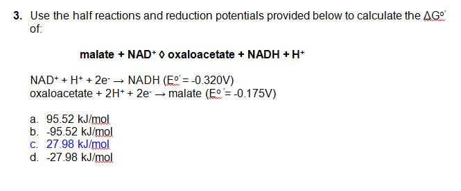 Solved Use the half reactions and reduction potentials | Chegg.com