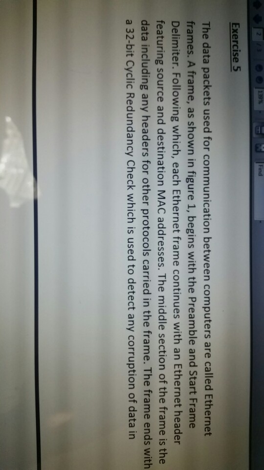 Solved Exercise 5 The data packets used for communication | Chegg.com