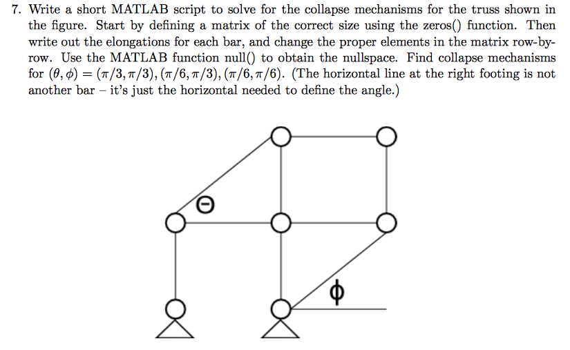 Write a short MATLAB script to solve for the collapse | Chegg.com