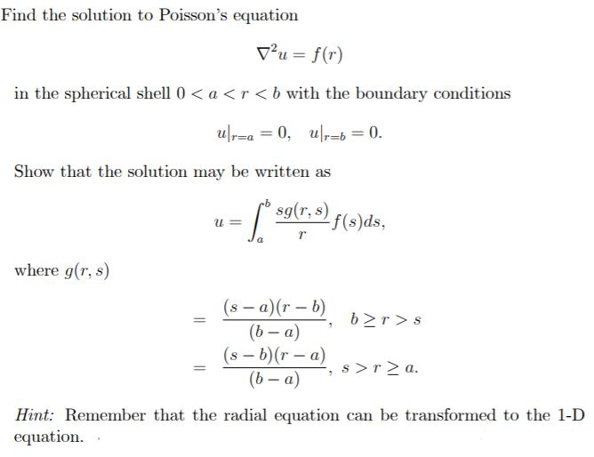 Find the solution to Poisson's equation in the | Chegg.com