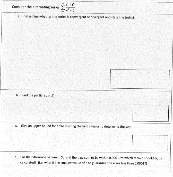 Solved 11. Consider the alternatingseriesse -1 Consider the | Chegg.com