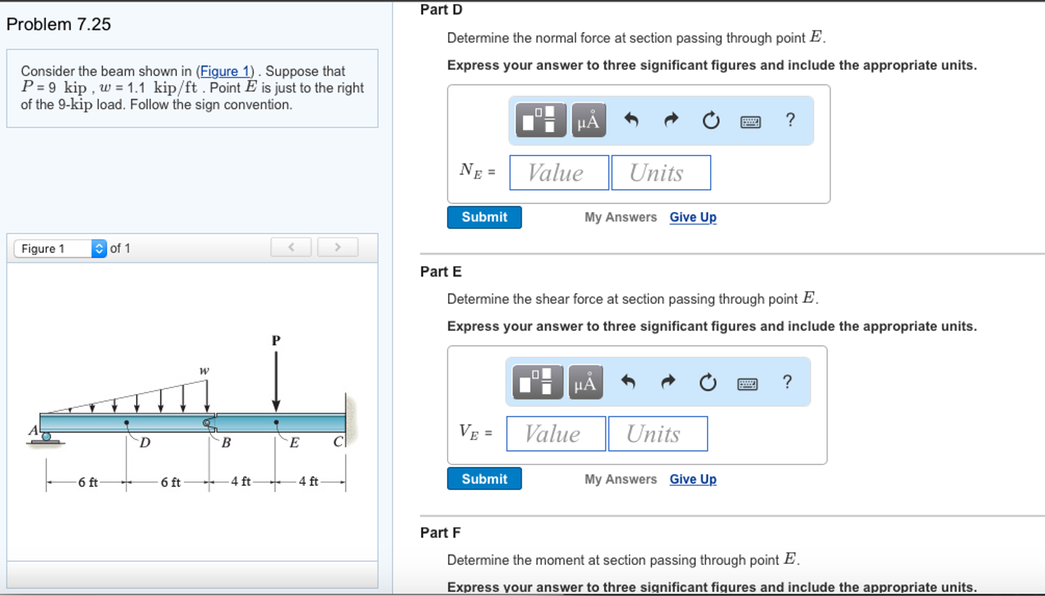 Solved Part A Problem 7 25 Determine The Normal Force At