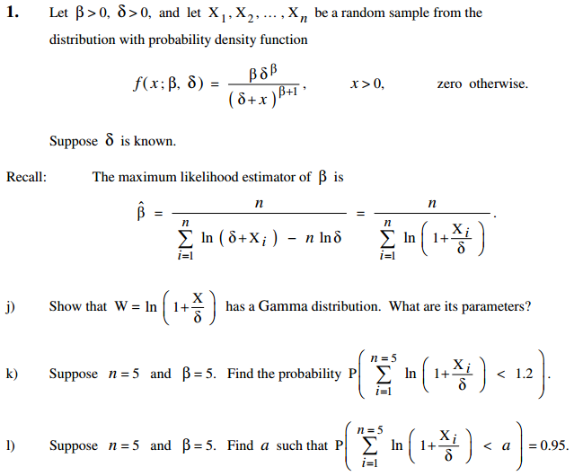 Let beta > 0, delta > 0, and let X_1, X_2, ..., X_n | Chegg.com