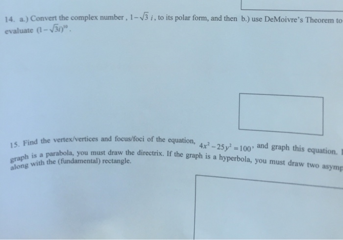 Solved Convert the complex number, 1 - squareroot 3 i, to | Chegg.com