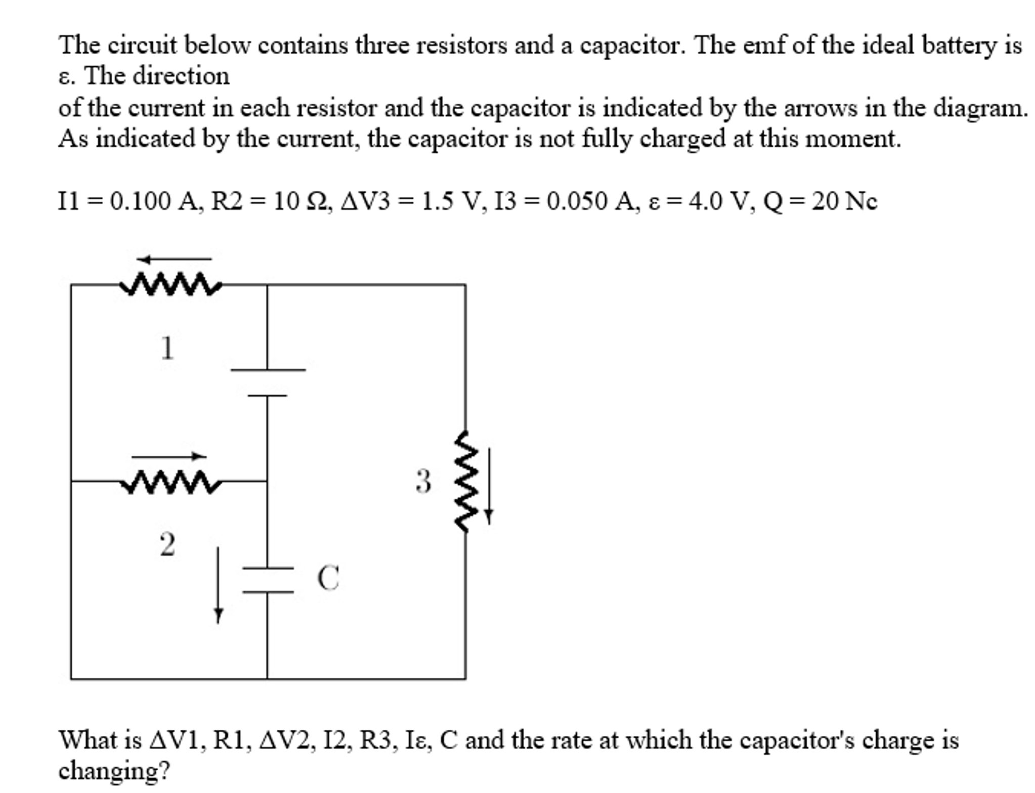 Solved The circuit below contains three resistors and a | Chegg.com
