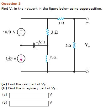 Solved Find V_o in the network in the figure below using | Chegg.com