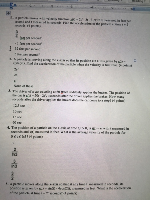 Solved A particle moves with velocity function y(t) = 2t^2 - | Chegg.com