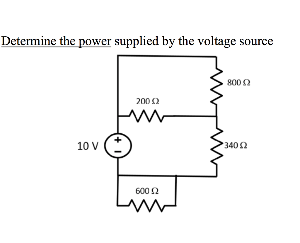 Solved Determine the power supplied by the voltage source | Chegg.com