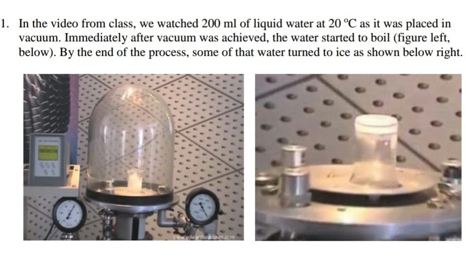 In the video from class, we watched 200 ml of liquid | Chegg.com