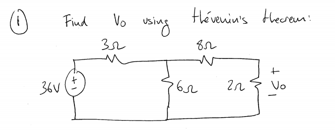 Solved Find Vo using thevenin's theorem: | Chegg.com Solved Find Vo using thevenin's theorem: | Chegg.com