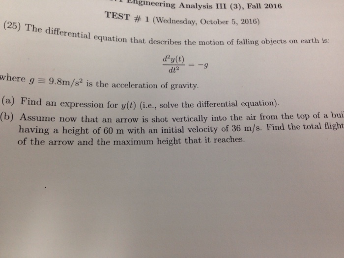 Solved The differential equation that describes the motion | Chegg.com