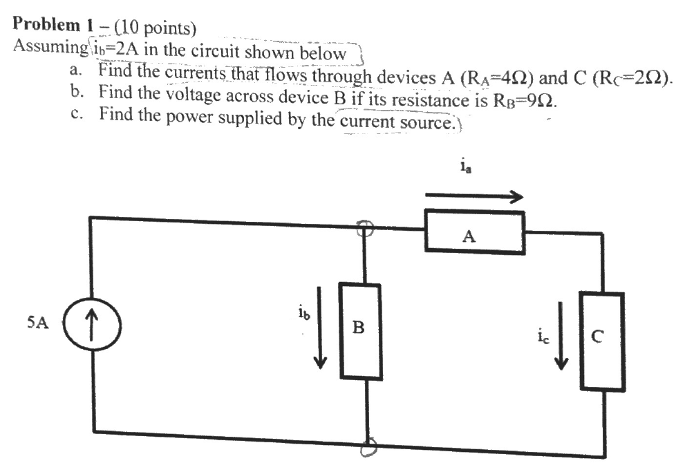 Solved Assuming, i_b = 2A in the circuit shown below Find | Chegg.com
