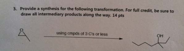 Solved Provide a synthesis for the following transformation. | Chegg.com