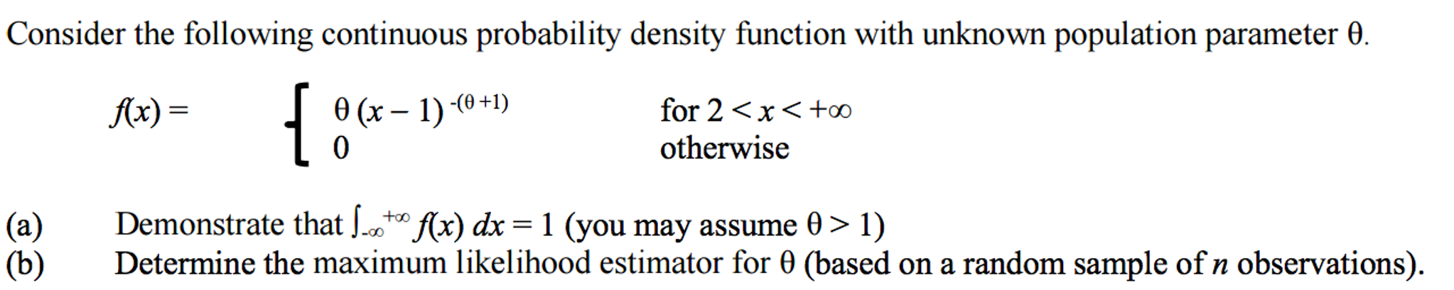Solved Consider the following continuous probability density | Chegg.com