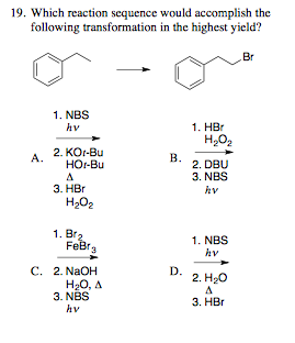Solved Which reaction sequence would accomplish the | Chegg.com