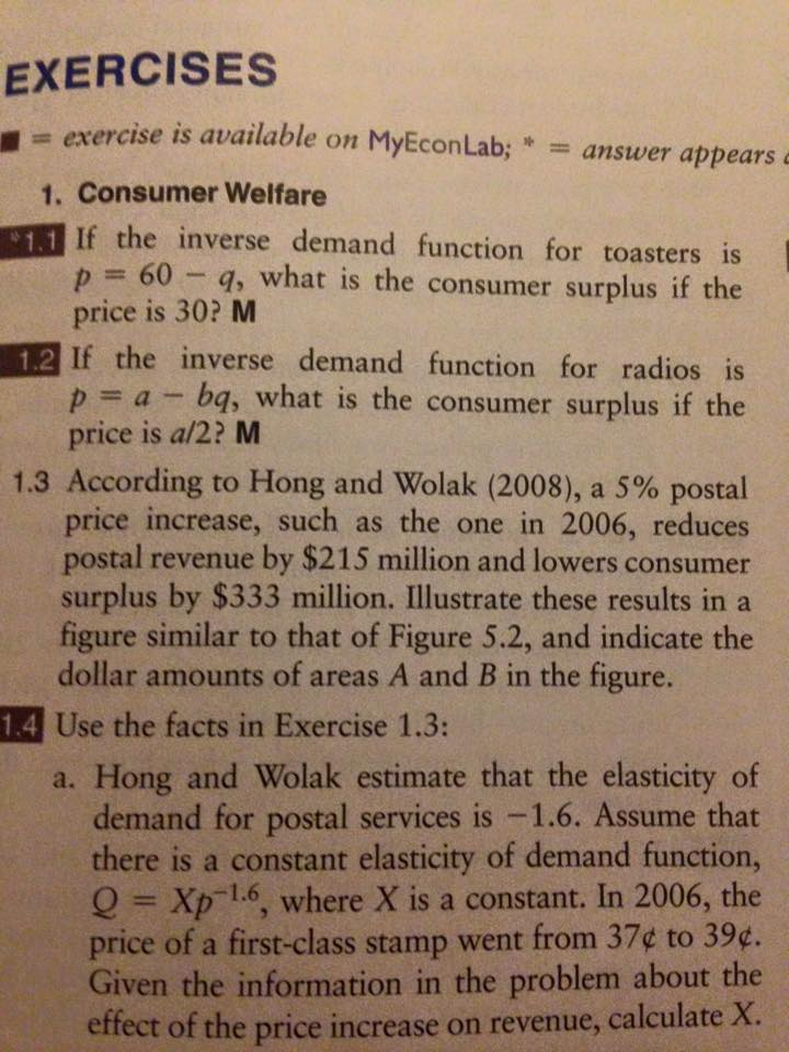 Solved EXERCISES = exercise is available on MyEconLab. * = | Chegg.com