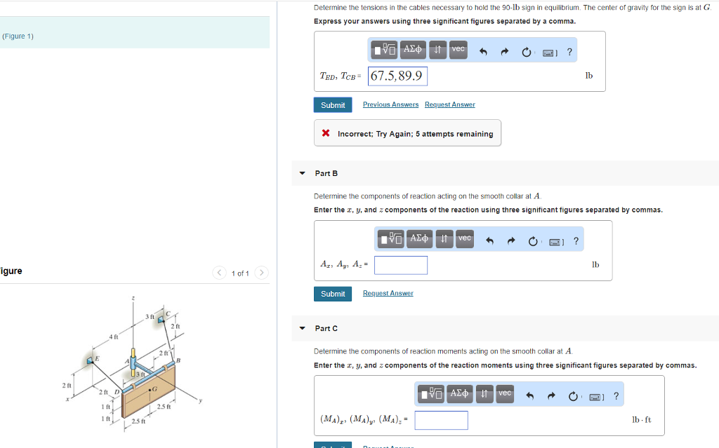 Solved Determine the tensions in the cables necessary to | Chegg.com
