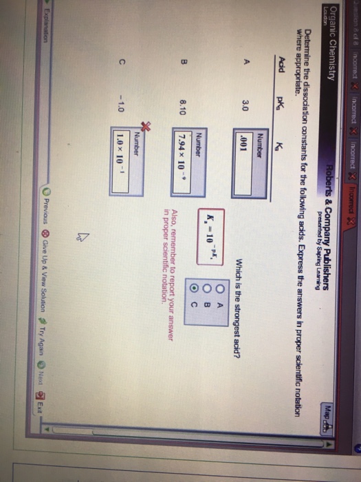 Solved Determine The Dissociation Constants For The