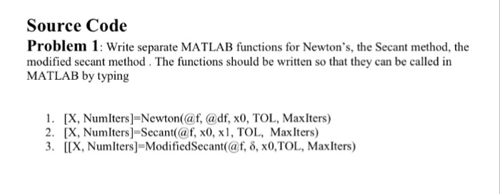 Solved Source Code Problem 1 Write Separate Matlab