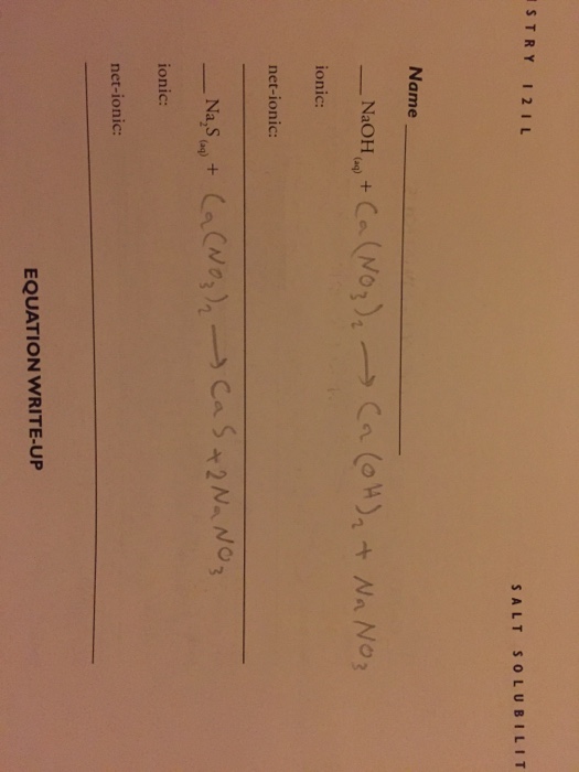 Solved UNKNOWN IDENTITY AND EQUATIONS UNKNOWN CATION | Chegg.com