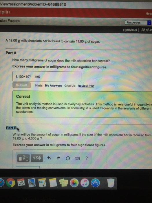 Solved A 18.00 g milk chocolate bar is found to contain | Chegg.com