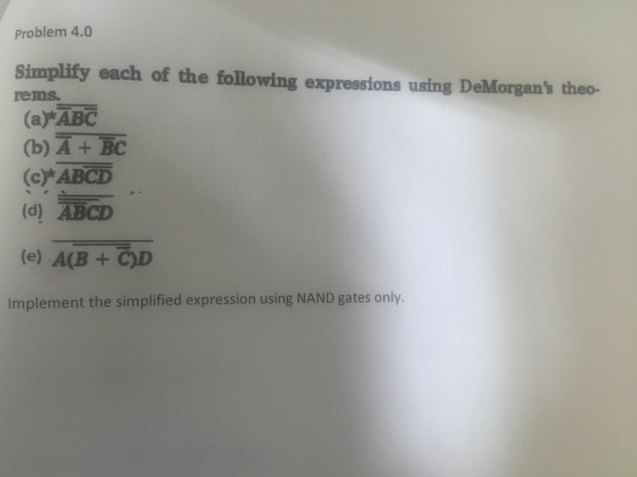 Solved Simplify each of the following expressions using | Chegg.com