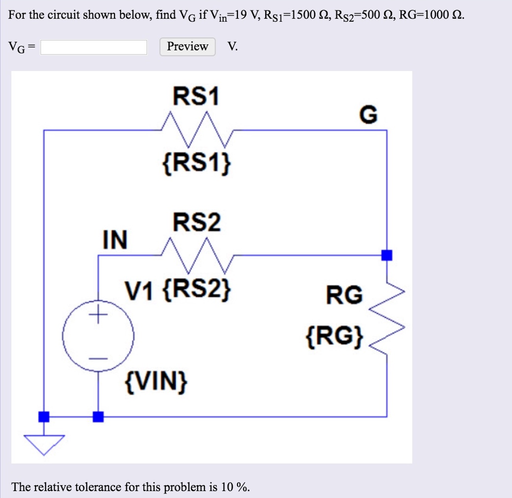 Solved S2 Va= Preview V. RS1 íRS1) RS2 V1 (RS2) IN RG (RG] | Chegg.com