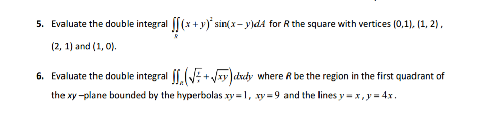 Solved Evaluate the double integral doubleintegral_R (x + | Chegg.com