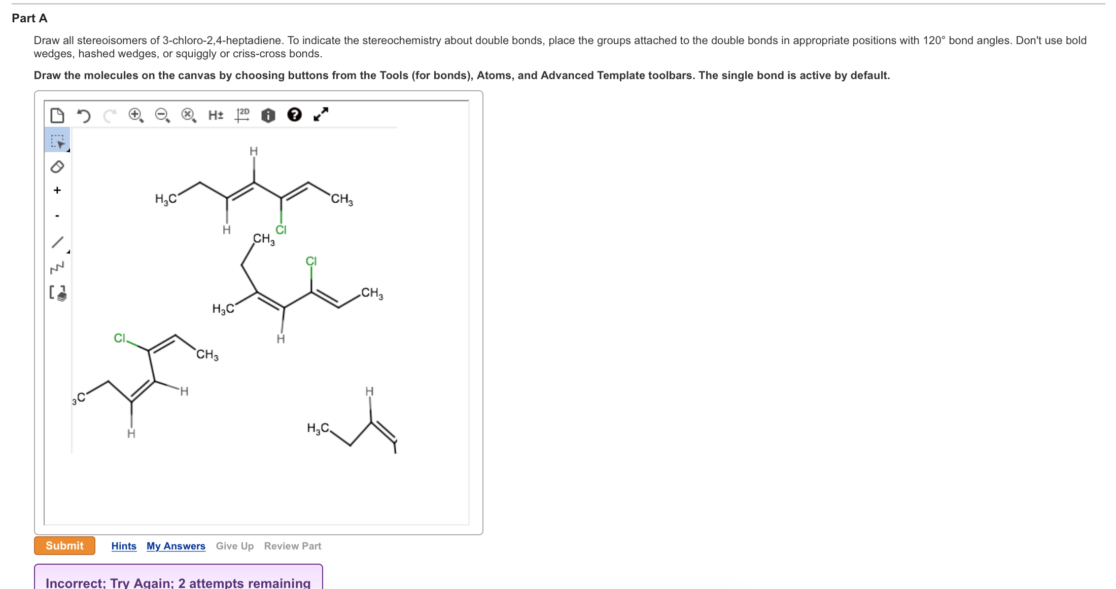 Solved Draw all stereoisomers of 3-chloro-2,4-heptadiene. To | Chegg.com
