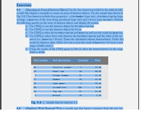 Use the class Invoice provided in the ex09_03 folder | Chegg.com