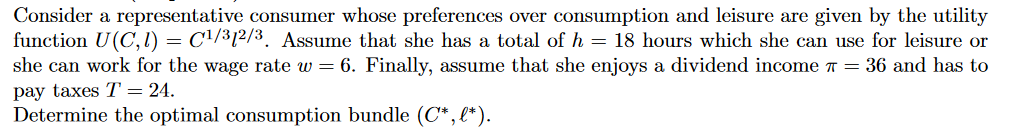 Solved Consider a representative consumer whose preferences | Chegg.com