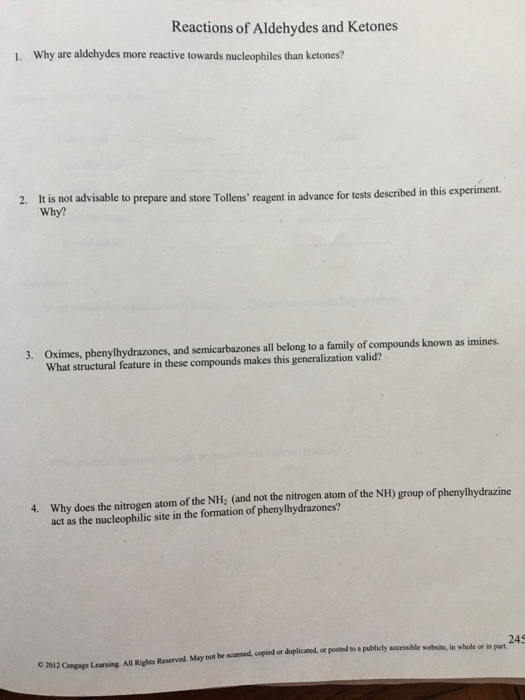 Solved Why are aldehyde more reactive towards nucleophiles | Chegg.com