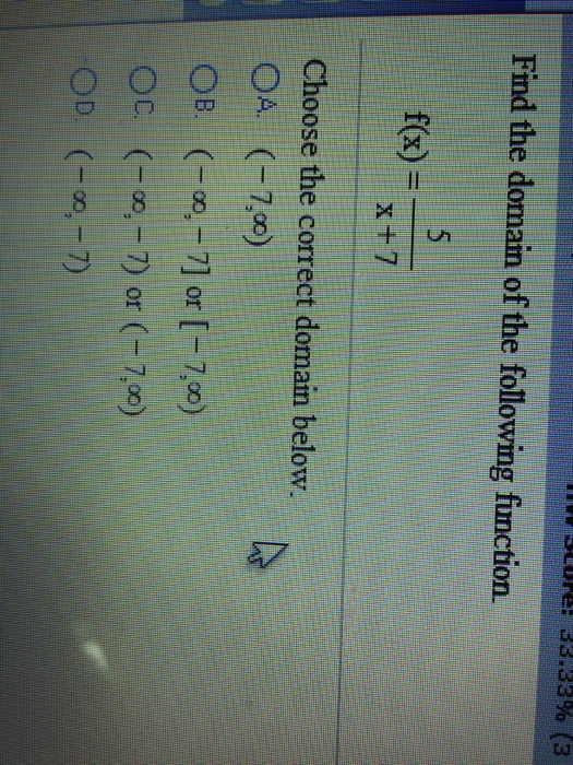 Solved Find the domain of the following function f(x) = | Chegg.com