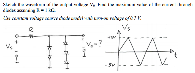 Solved Sketch the waveform of the output voltage V0. Find | Chegg.com