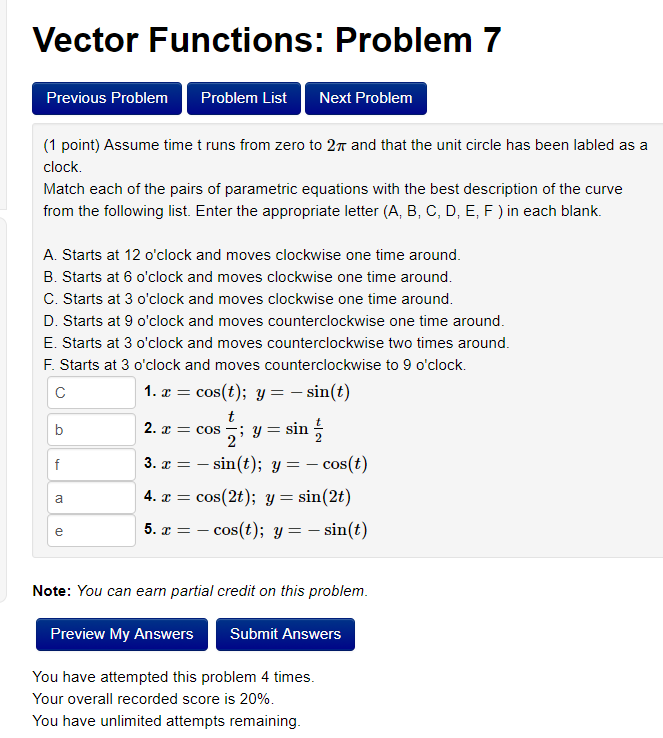 Solved Assume time t runs from zero to 2 pi and that the | Chegg.com
