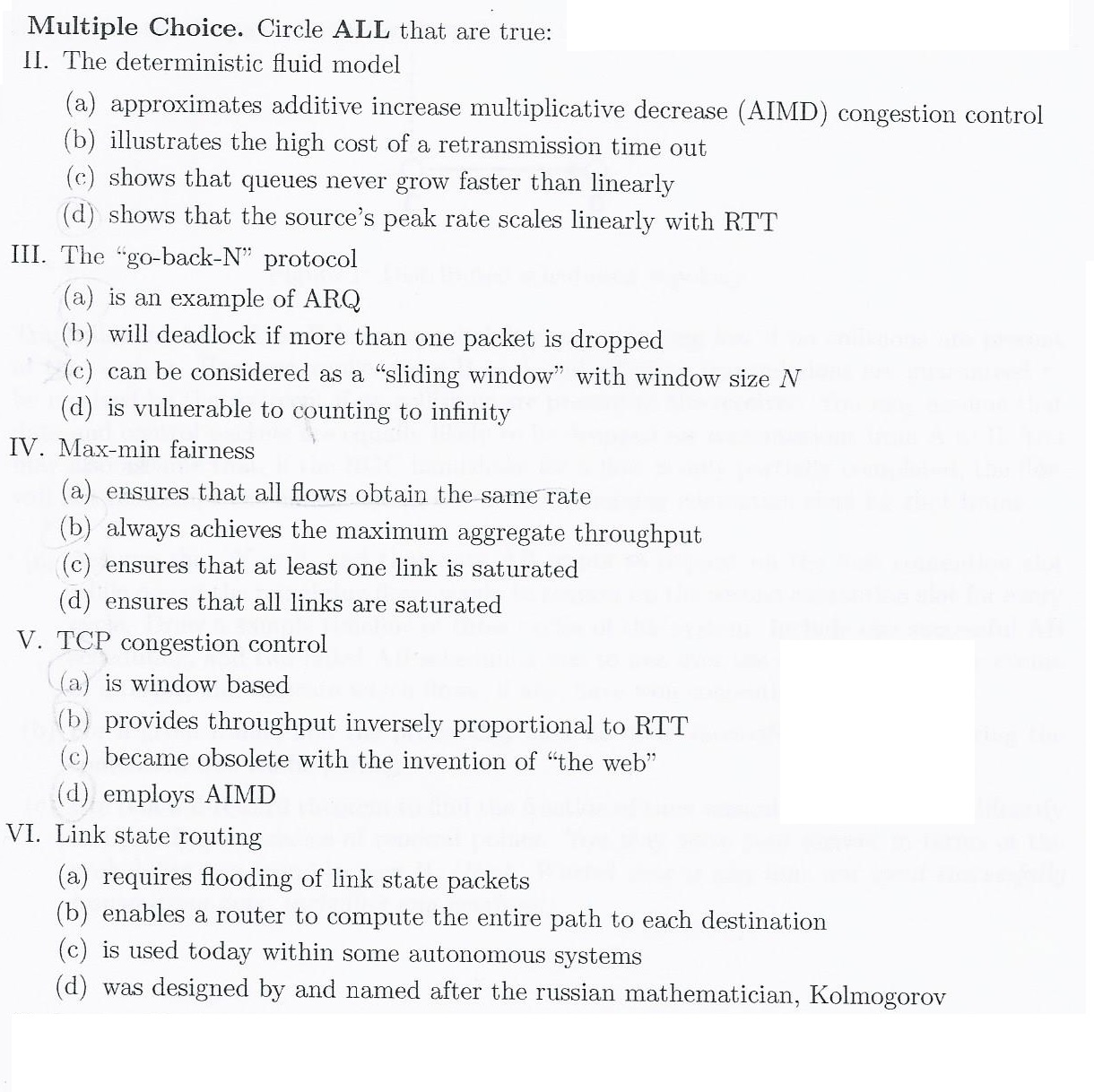 Solved Multiple Choice. Circle ALL that are true: II. The | Chegg.com