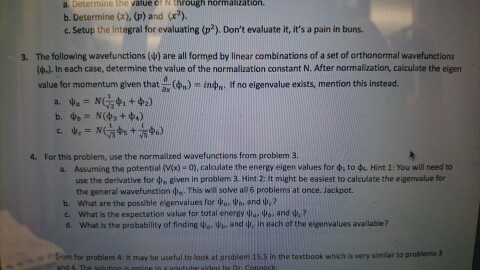 Solved The following wave functions (phi) are all formed by | Chegg.com