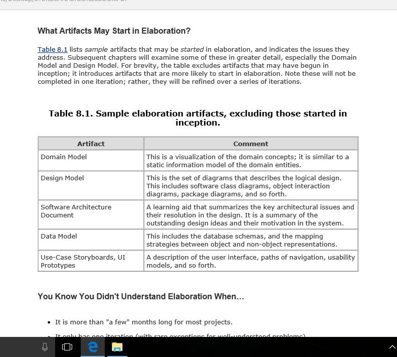 8.2. Process: Inception and Elaboration In UP terms | Chegg.com