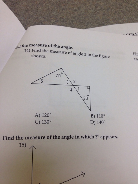 Solved Find the measure of angle 2 in the figure shown. | Chegg.com