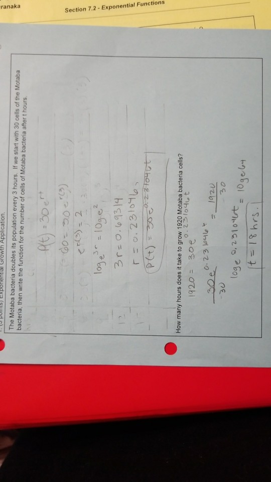 Solved ranaka Section 7.2 Exponential Functions 丁丁 으 . に | Chegg.com