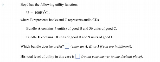 Solved Boyd has the following utility function: U = 100B , | Chegg.com