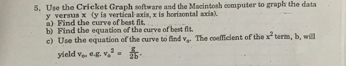 Use the Cricket Graph software and the Macintosh | Chegg.com